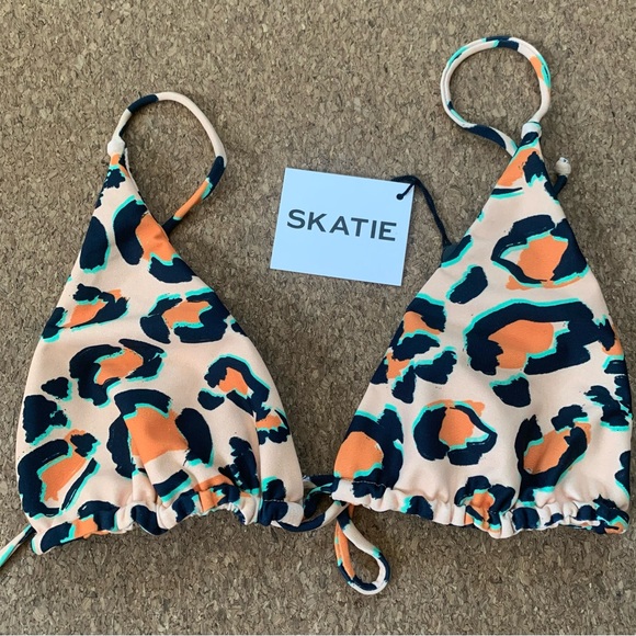 Skatie | Swim | Skatie Leopard Print String Bikini Top Size Large New ...